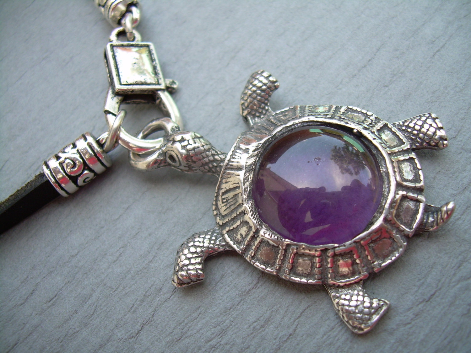 Leather Necklace, Turtle Pendant , Womens Necklace, Womens Jewelry ...